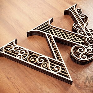 Layered Letter W, Layered Letters SVG, Multi Layer Letters, Letters SVG ...