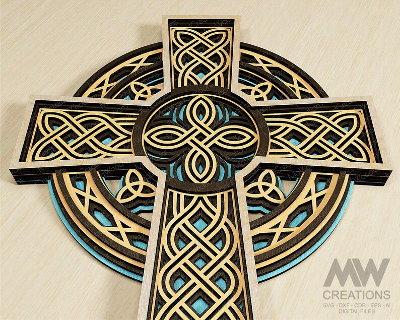 Laser Cut Multi Layer Celtic Cross Svg Celtic Knot SVG - Etsy