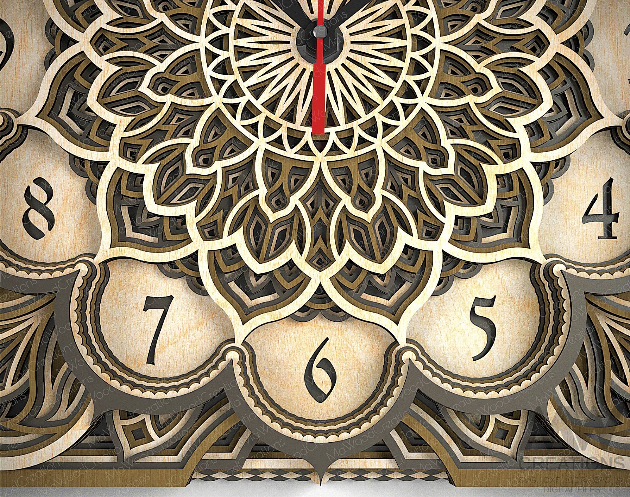 9 Layer Clock Svg 3d Layer Svg Clock Laser Cut Multi-layer - Etsy