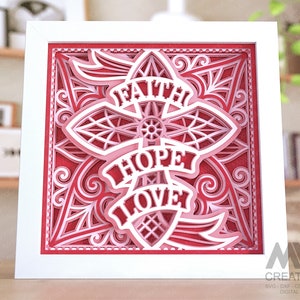 Shadow Box Cross SVG for Cricut, Faith Hope Love Cross Svg, Religious ...