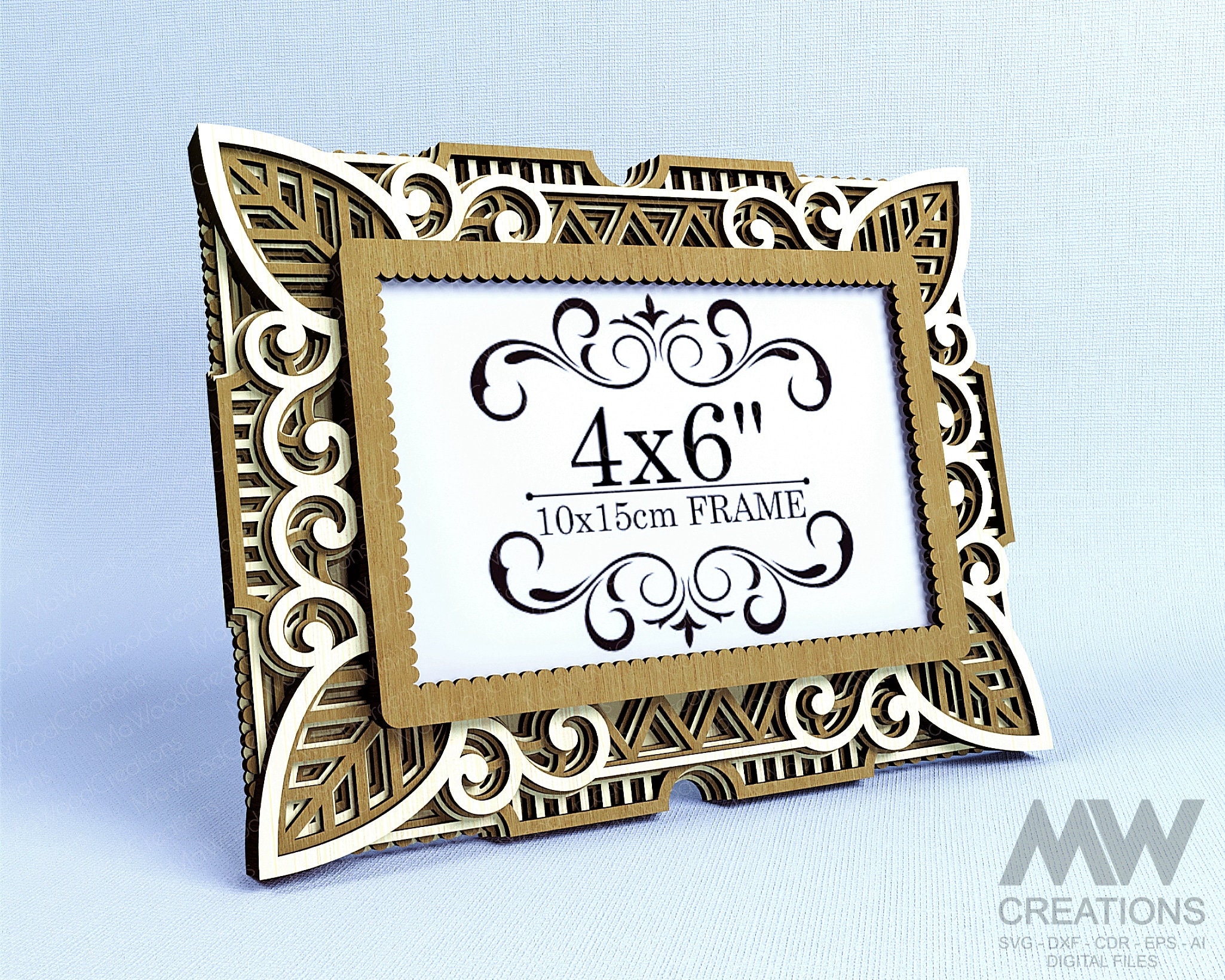 Laser Cut Multi-layer Frame SVG DXF 4x6 Photo Frame Svg - Etsy