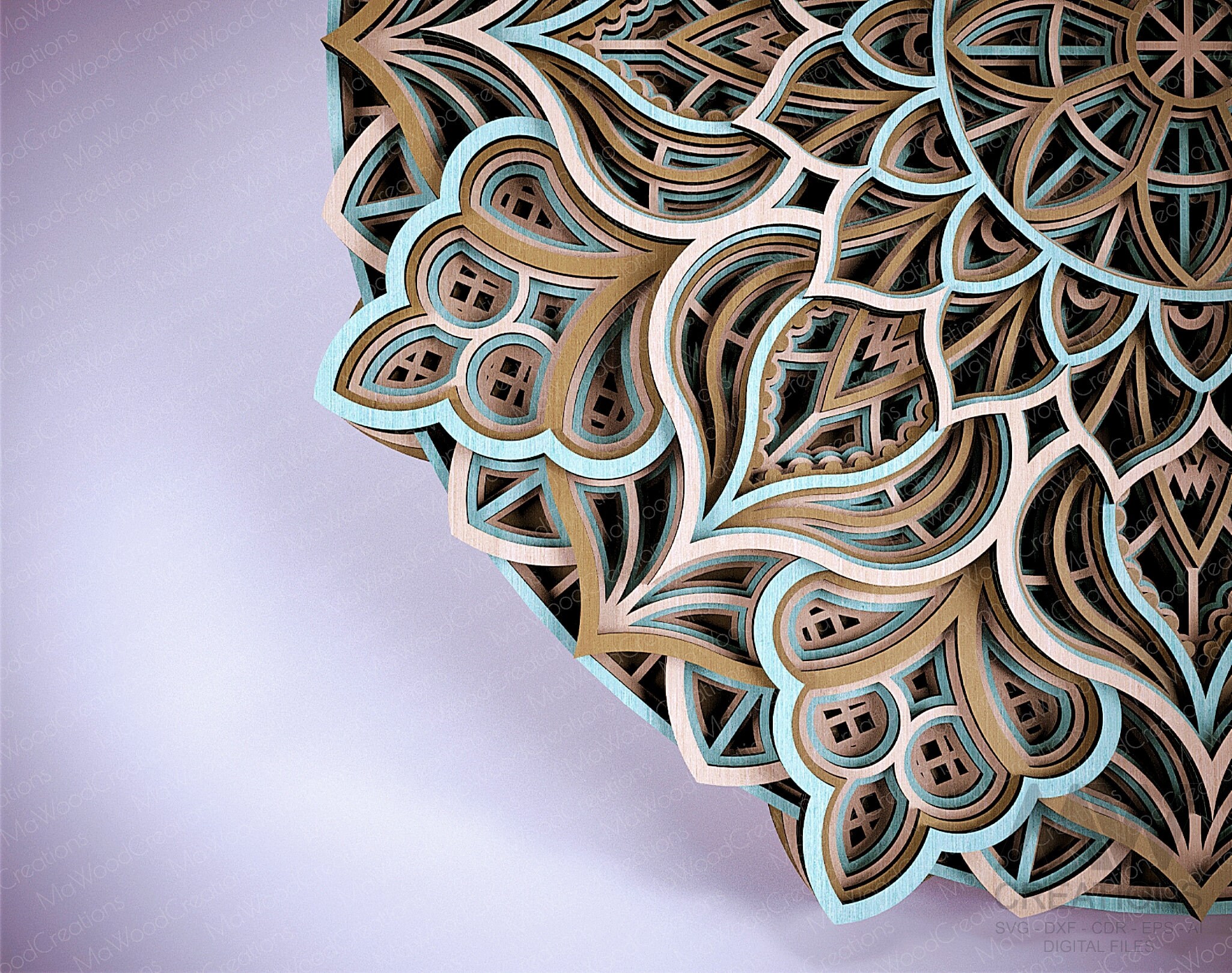 Laser Cut Mandala SVG Dxf Mandala SVG Cutting File - Etsy