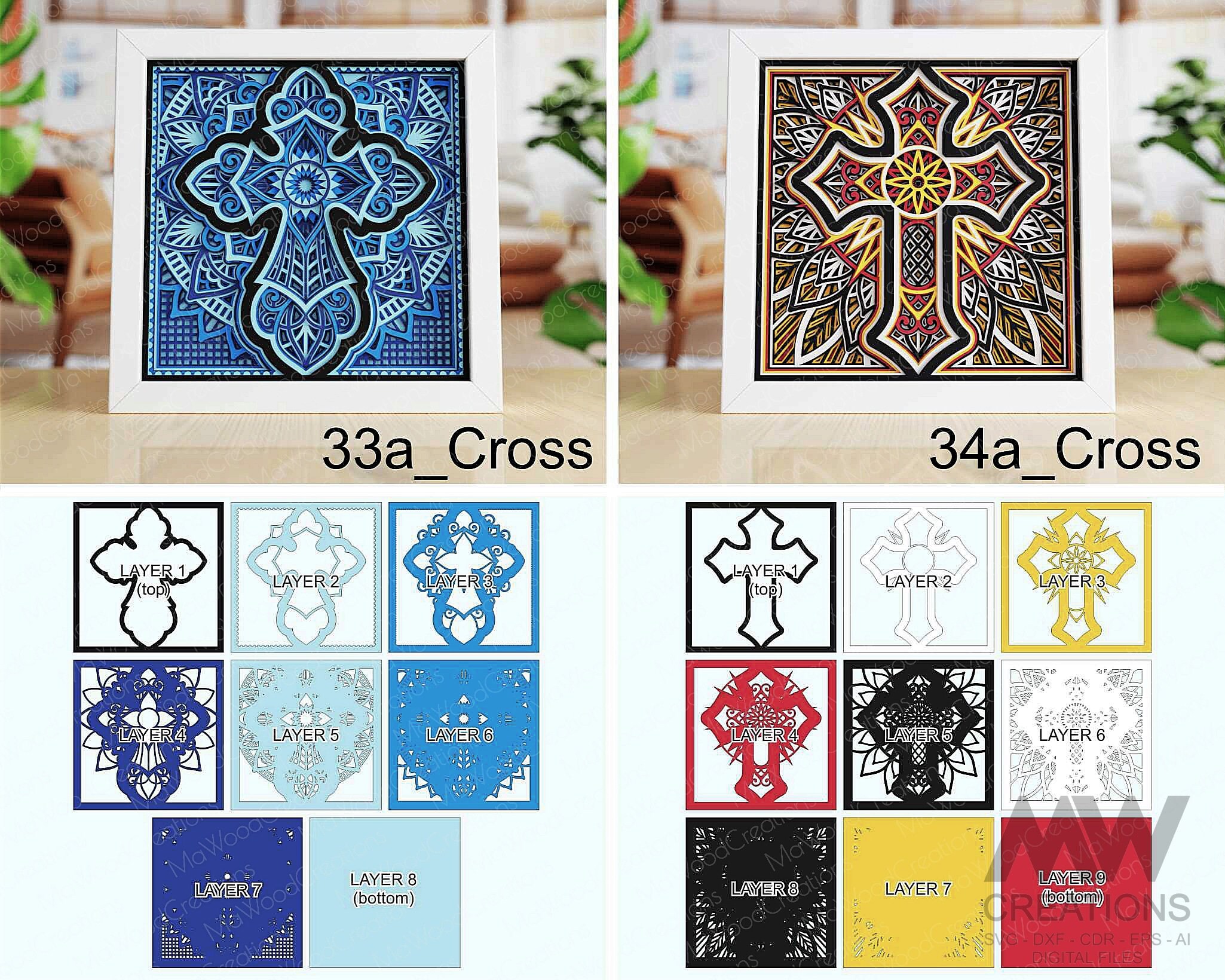 Multilayer Cross Bundle Volume 8, Laser Cut Cross Bunlde, Cricut Cross ...