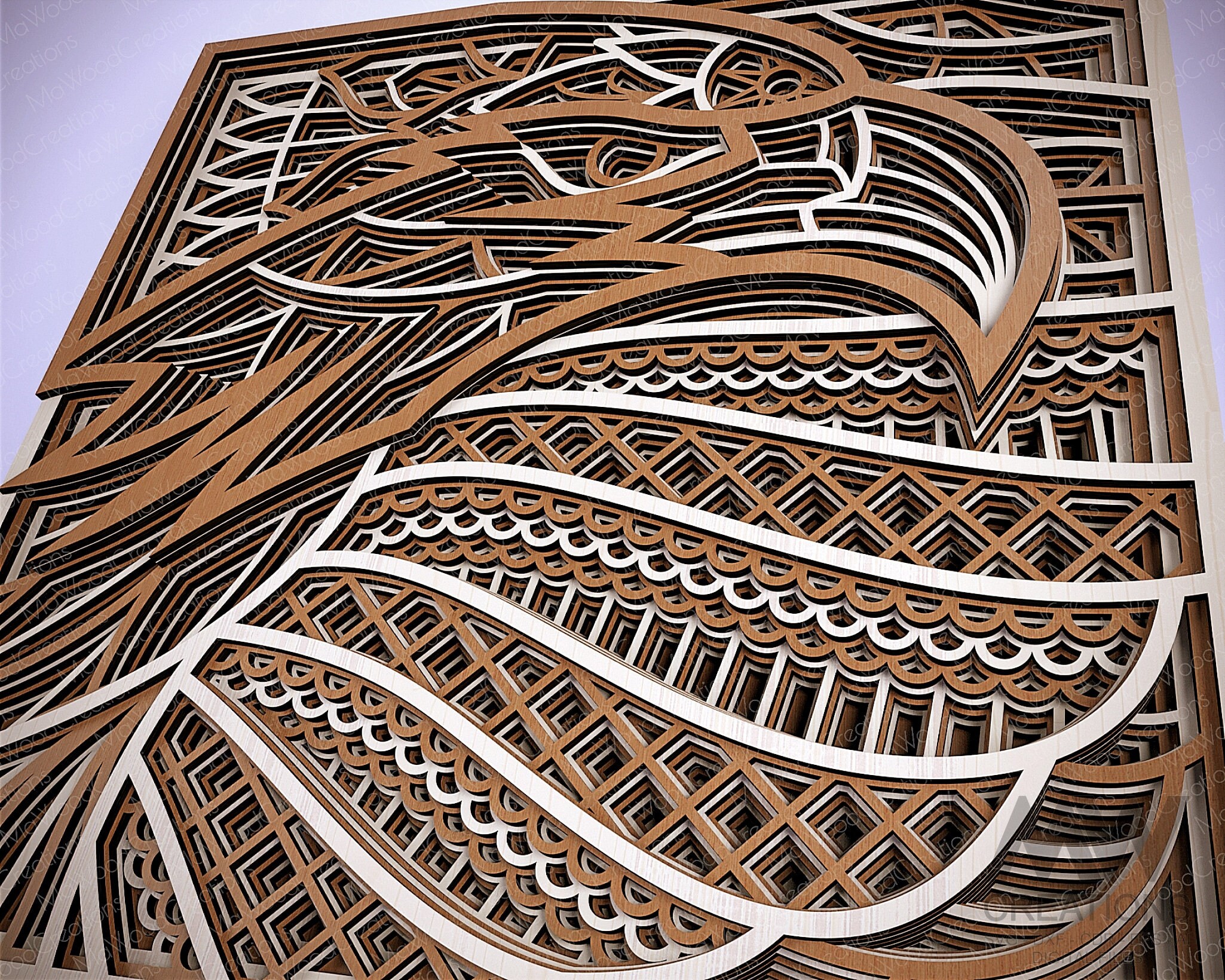 Laser Cut Eagle Mandala SVG Dxf Eagle Head Mandala Cut File - Etsy