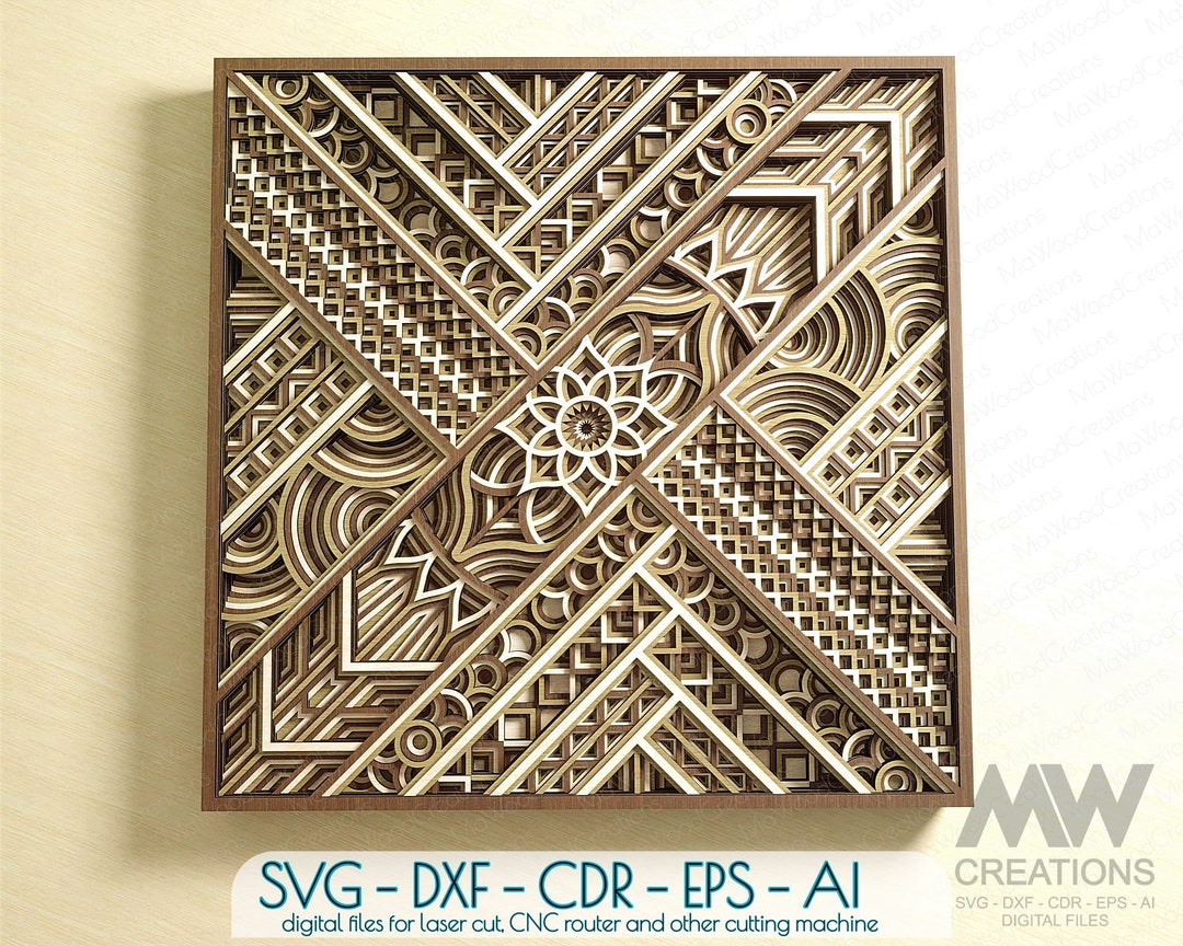 Laser Cut Multi Layered Mandala Svg Dxf, Laser Cut Geometry Mandala ...