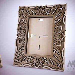 4x6 Picture Frame Laser Cut Files, Layered Frame SVG DXF, Multilayer ...