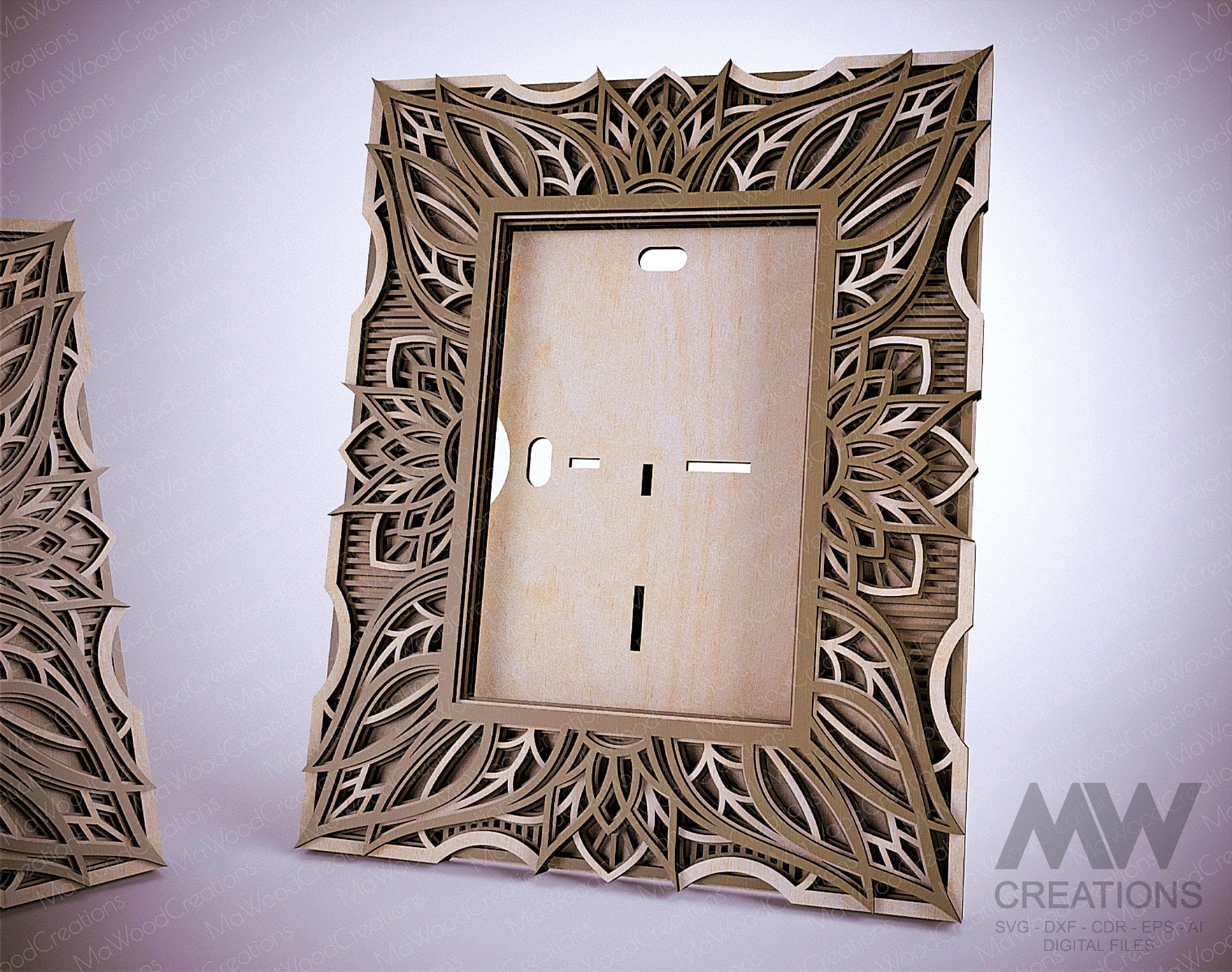 4x6 Picture Frame Laser Cut Files, Layered Frame SVG DXF, Multilayer ...