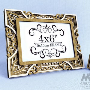 Multilayer Photo Frame, Laser Cut Photo Frame DXF, 4x6 Picture Frame ...