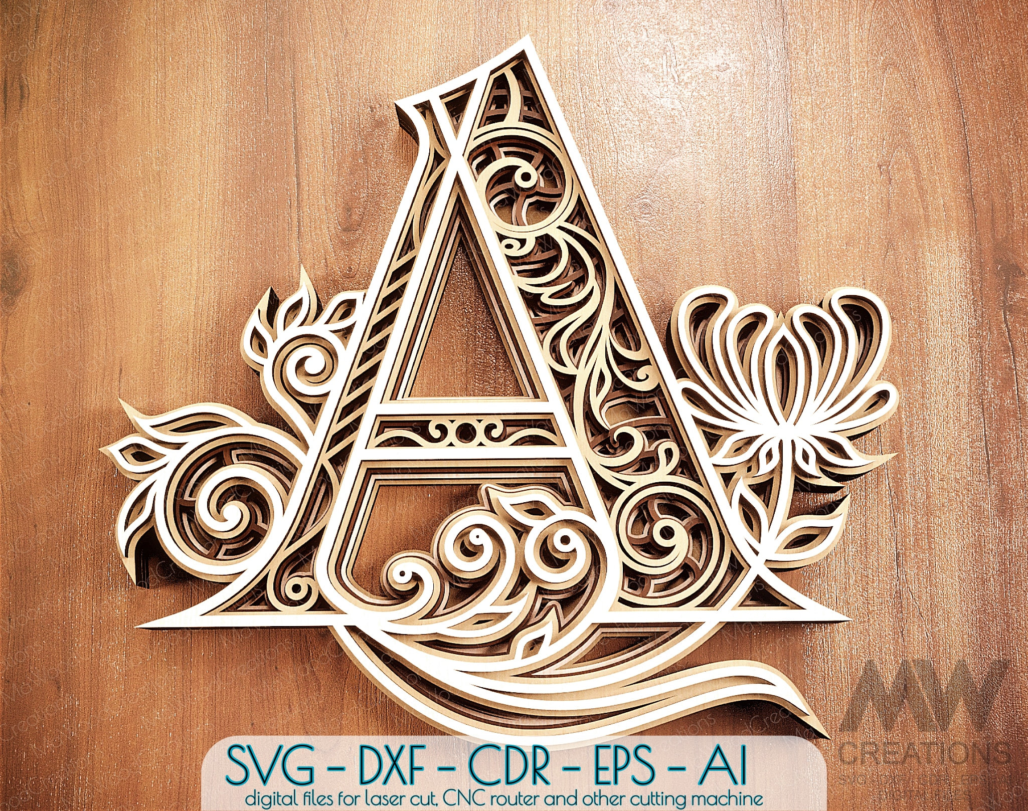 Laser Cut Letter A Layered Letters SVG Multi Layer Letters - Etsy UK