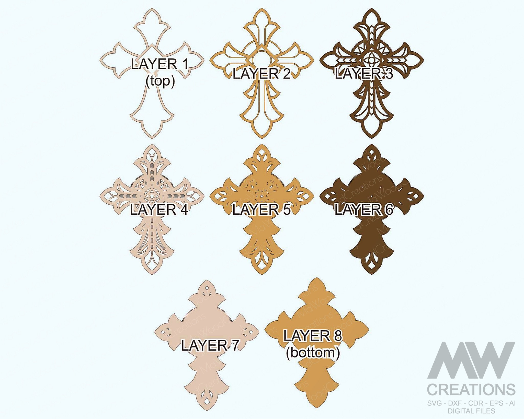 Multilayer Cross SVG Laser Cut Cross Svg Cricut Cross SVG - Etsy UK