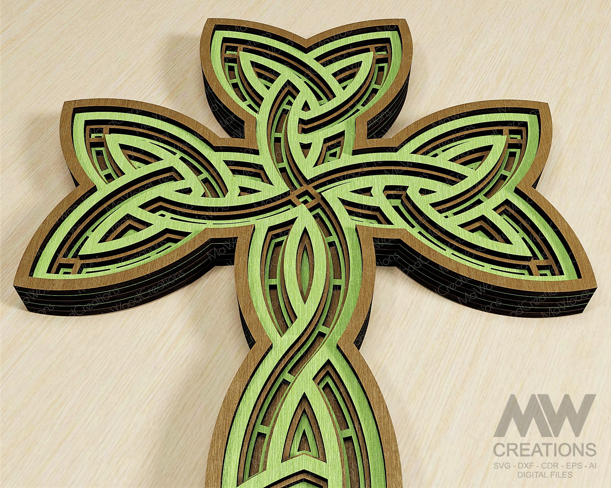 3d Layer Cross Svg Laser Cut Celtic Knot SVG Cricut Cross - Etsy