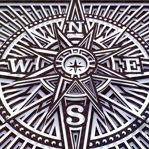 Compass SVG Multi-layered Mandala, 3d Layer Compass Mandala Svg, Shadow ...