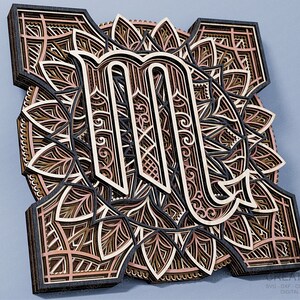 Scorpion Zodiac Sign, Multilayer Scorpio Mandala, Laser Cut Zodiac ...