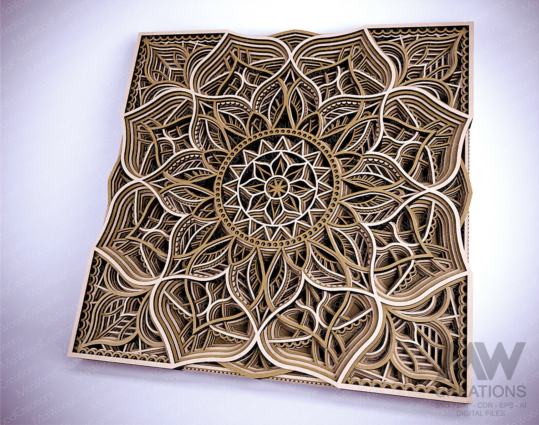 8 Layer Mandala SVG Dxf Laser Cut Flower Mandala SVG - Etsy
