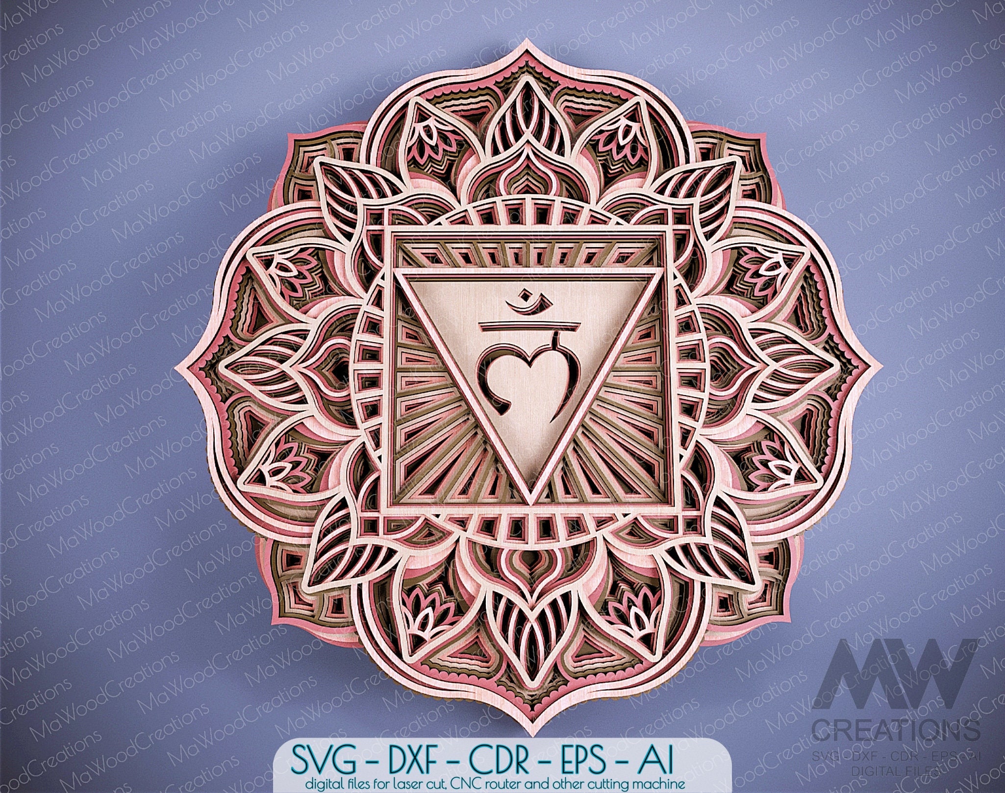 Laser Cut Root Chakra Mandala SVG DXF Muladhara Chakra Multi - Etsy