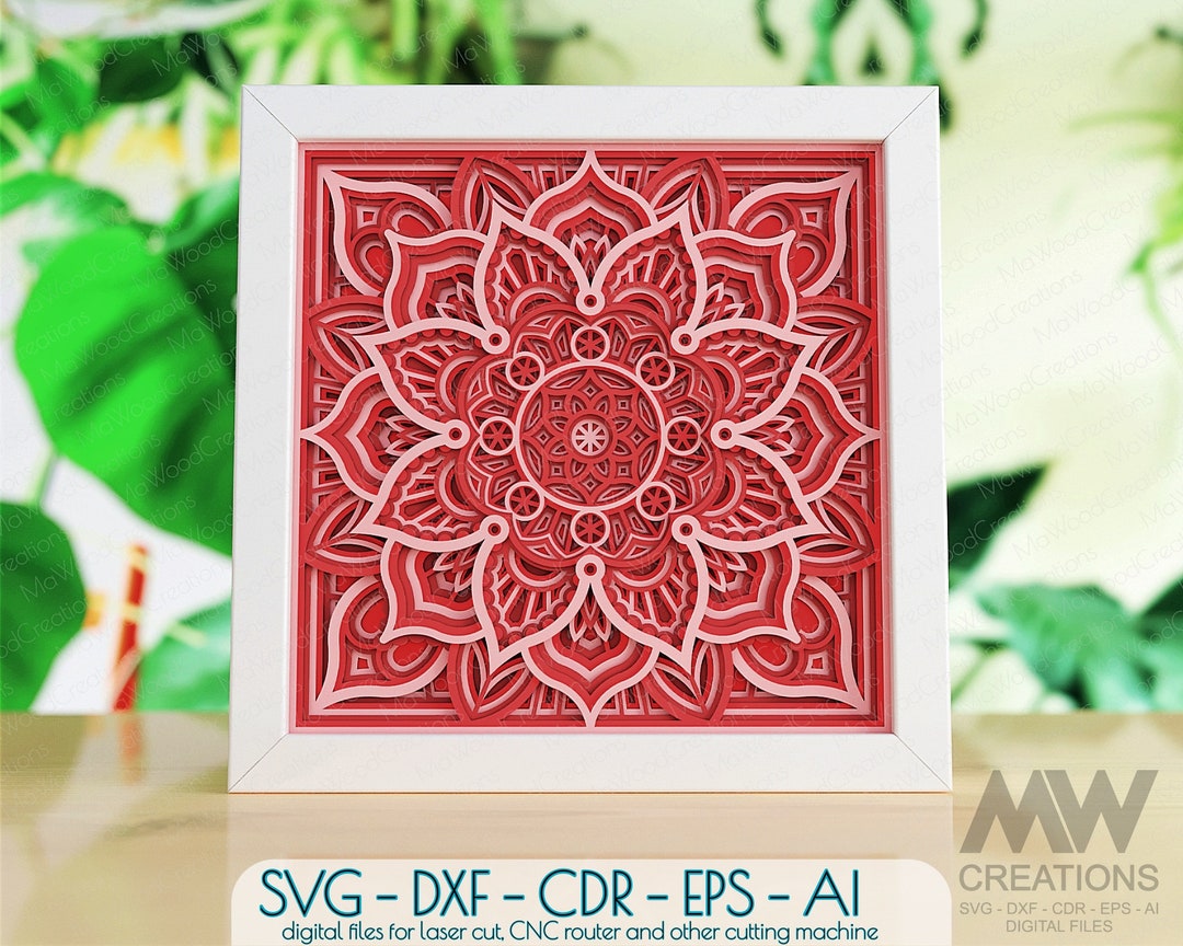 3d Layered Mandala Svg, Shadow Box Mandala Svg Paper Cut, Flower Mandala Cricut File, Multilayer ...
