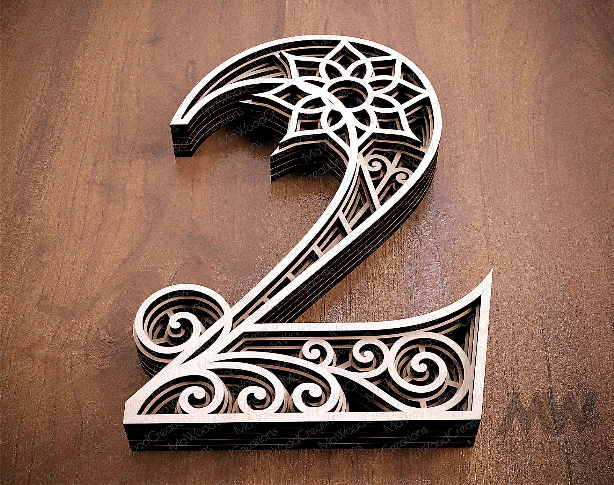 Layered Number 2, Layered Numbers SVG, Multilayer Number 2, Numbers SVG ...