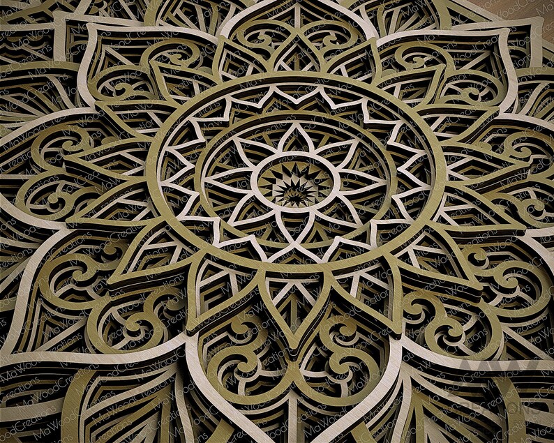 Rectangular Layered Mandala SVG Multilayer Laser Cut DXF - Etsy