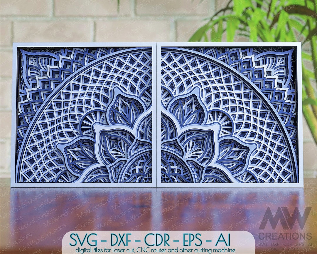 Multi-layer Mandala SVG DXF, 3D Layer Mandala SVG, Lasercut Mandala Svg ...