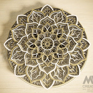 Flower Mandala SVG DXF, 3D Layer Mandala SVG, Multi Layer Mandala ...