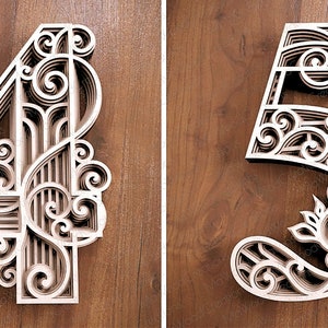 Layered Numbers Bundle, 0-9 Numbers SVG Bundle, 3d Numbers SVG Dxf ...