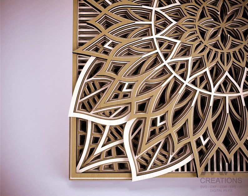 Laser Cut Mandala SVG Dxf 3d SVG Multi-layer Mandala Cricut - Etsy