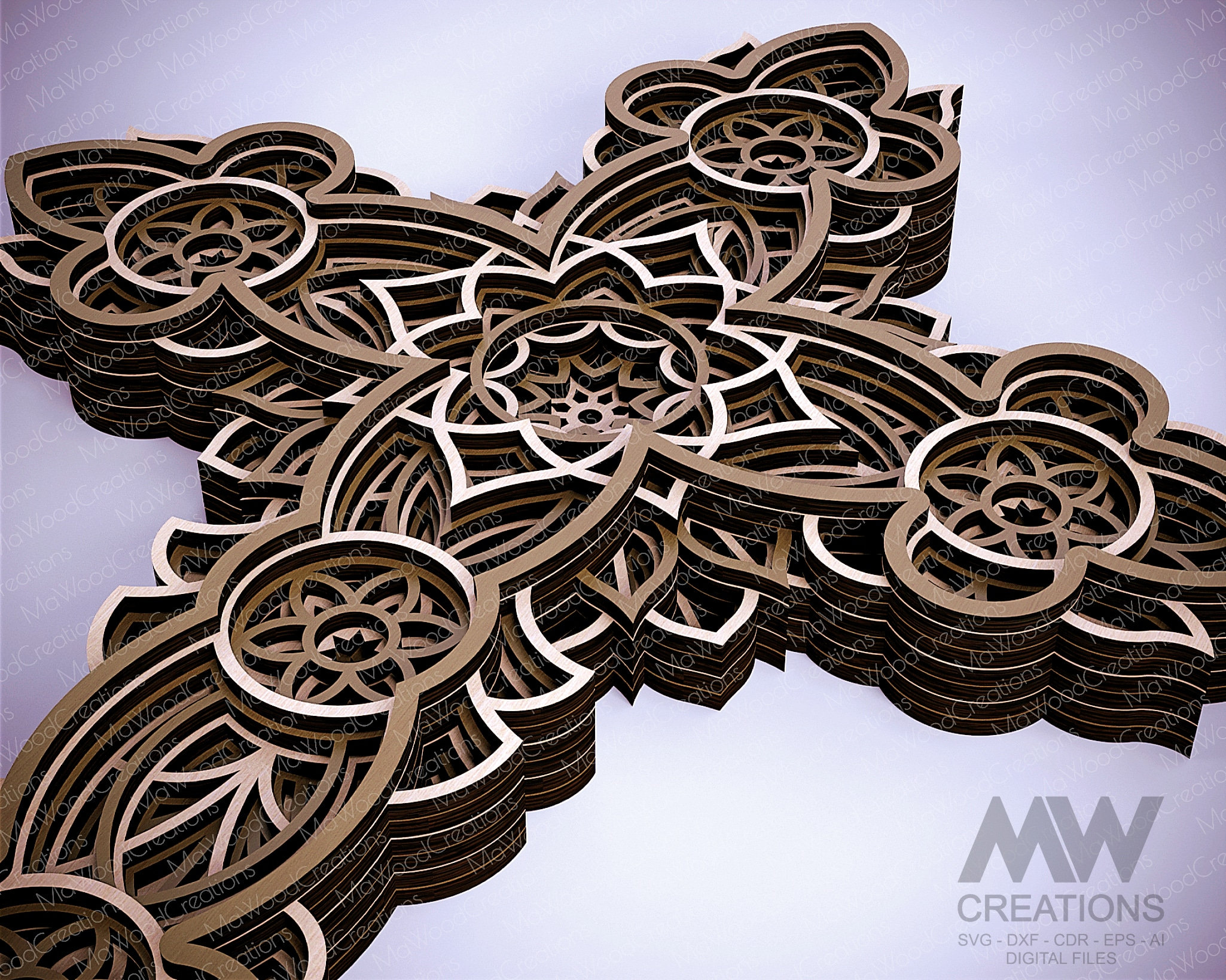 Multi Layer Cross Laser Cut File 3d SVG Layered Cross 3d - Etsy UK