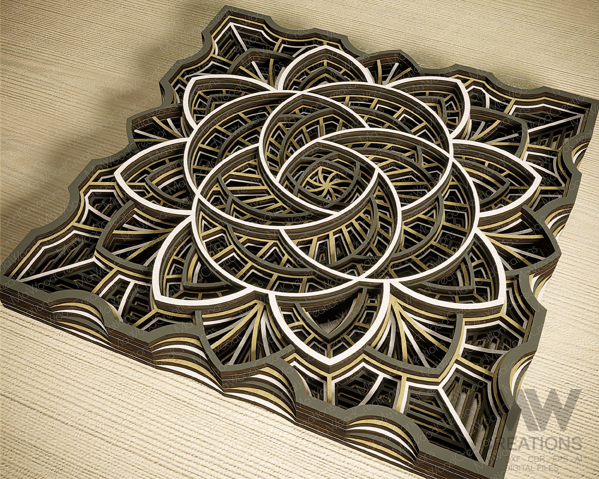 Laser Cut Multilayer Mandala SVG File 3D Layer Mandala SVG - Etsy