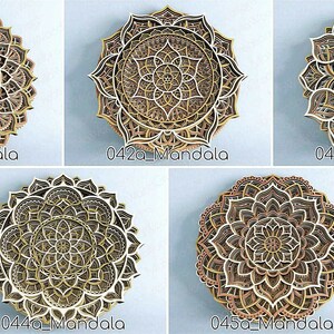 10x10 Mandala Bundle Vol.9, 3D Layered Mandala SVG Bundle, Multi-layer ...