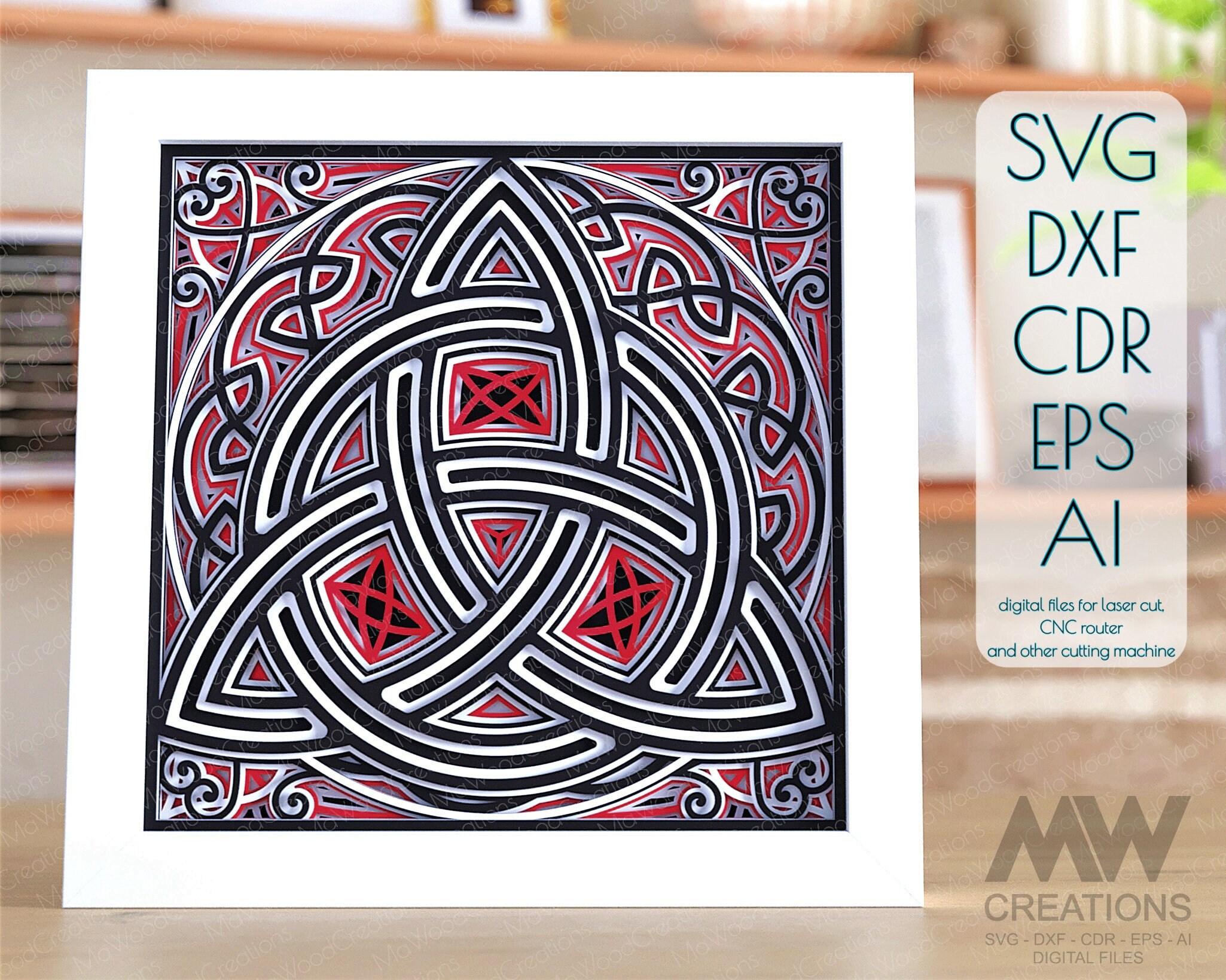 Celtic Trinity Knot Mandala SVG, Multilayer Triquetra Svg, 3d Celtic ...