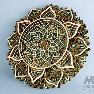 Multi Layer Mandala Dxf Svg for Laser Cut, 3d Layer Mandala SVG, Flower ...