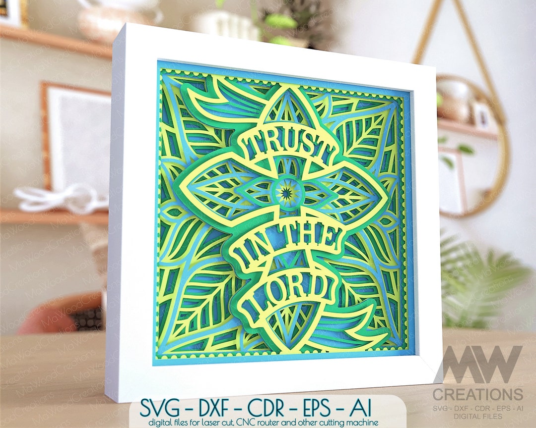 7 Layer Cross Svg, Trust in the Lord Cross Laser Cut File, 3d Layer ...