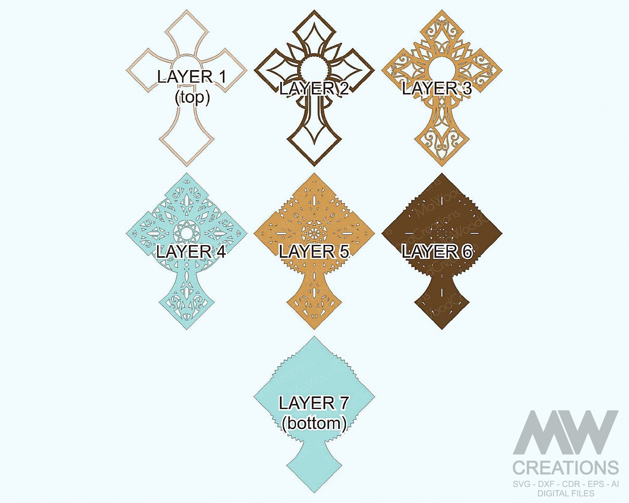 Laser Cut Multilayer Cross SVG 3d SVG Layered Cross 3d Layer - Etsy ...
