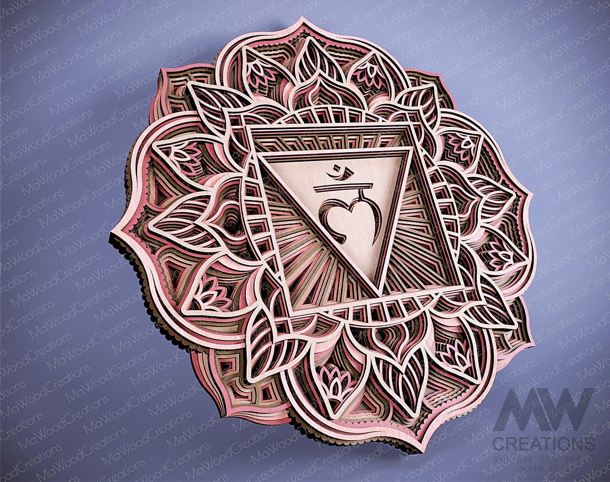 Laser Cut Root Chakra Mandala SVG DXF Muladhara Chakra Multi - Etsy