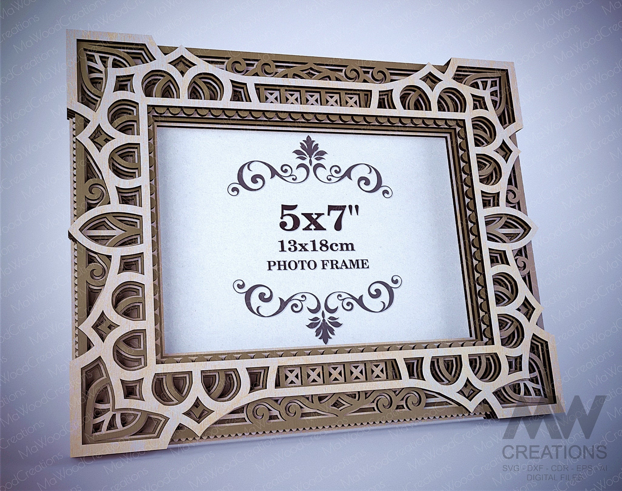 Multi Layer Laser Cut Frame SVG DXF 5x7 Photo Frame Svg - Etsy