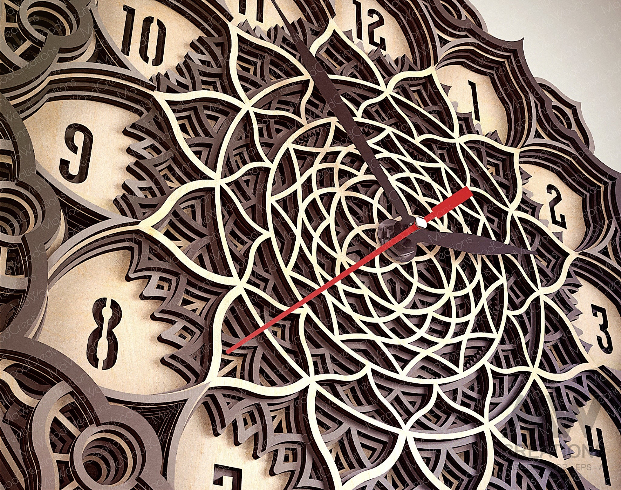 7 Layer Mandala Clock Svg 3d Layer Svg Clock Multi Layer - Etsy Canada