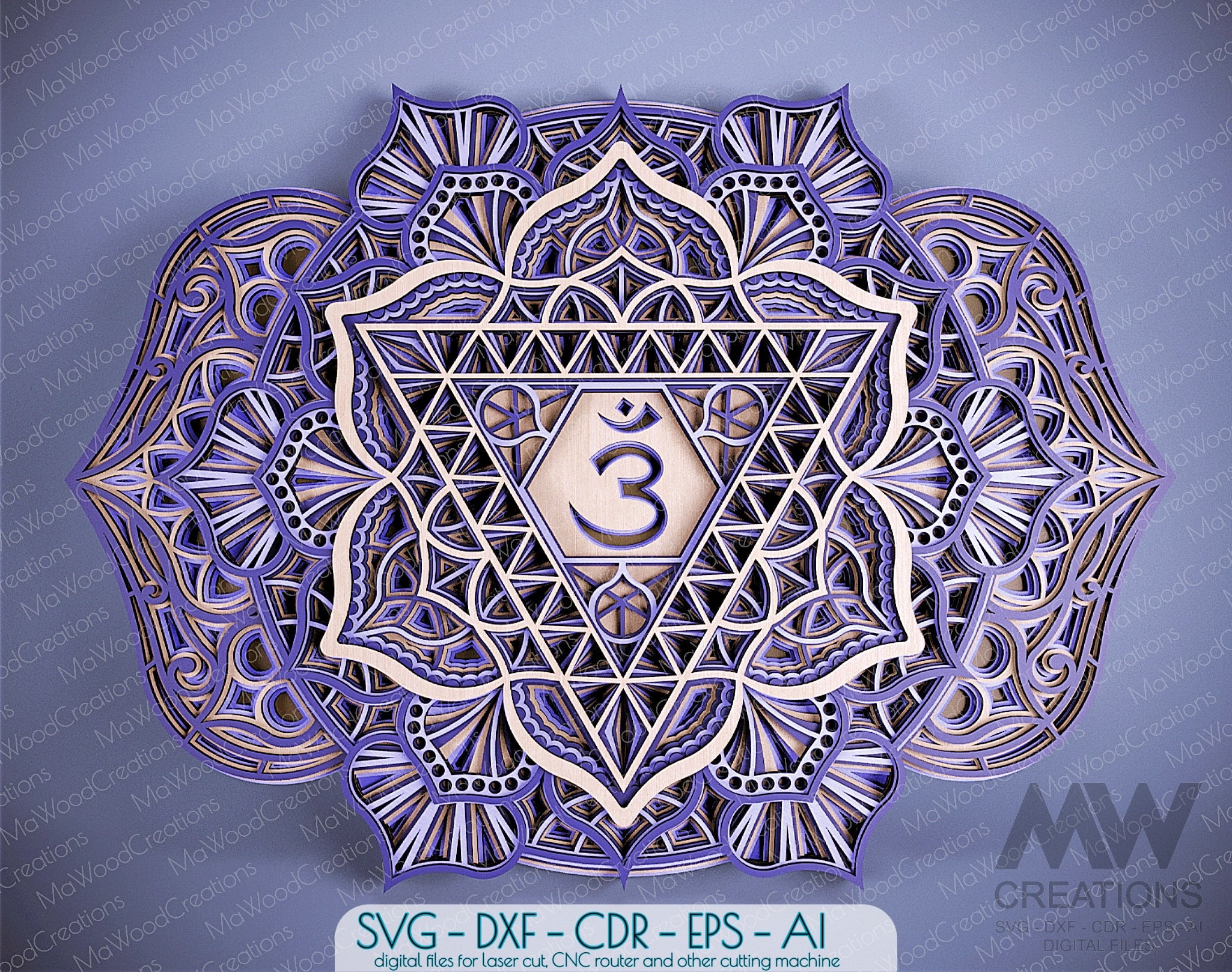 Third Eye Mandala SVG DXF Ajna Mandala Laser Cut Chakra - Etsy