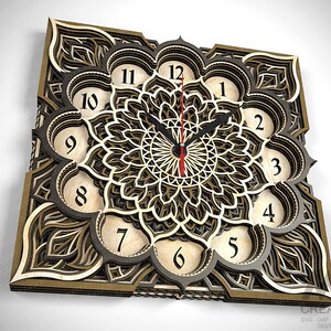9 Layer Clock Svg, 3d Layer Svg Clock, Laser Cut Multi-layer Clock Cut ...