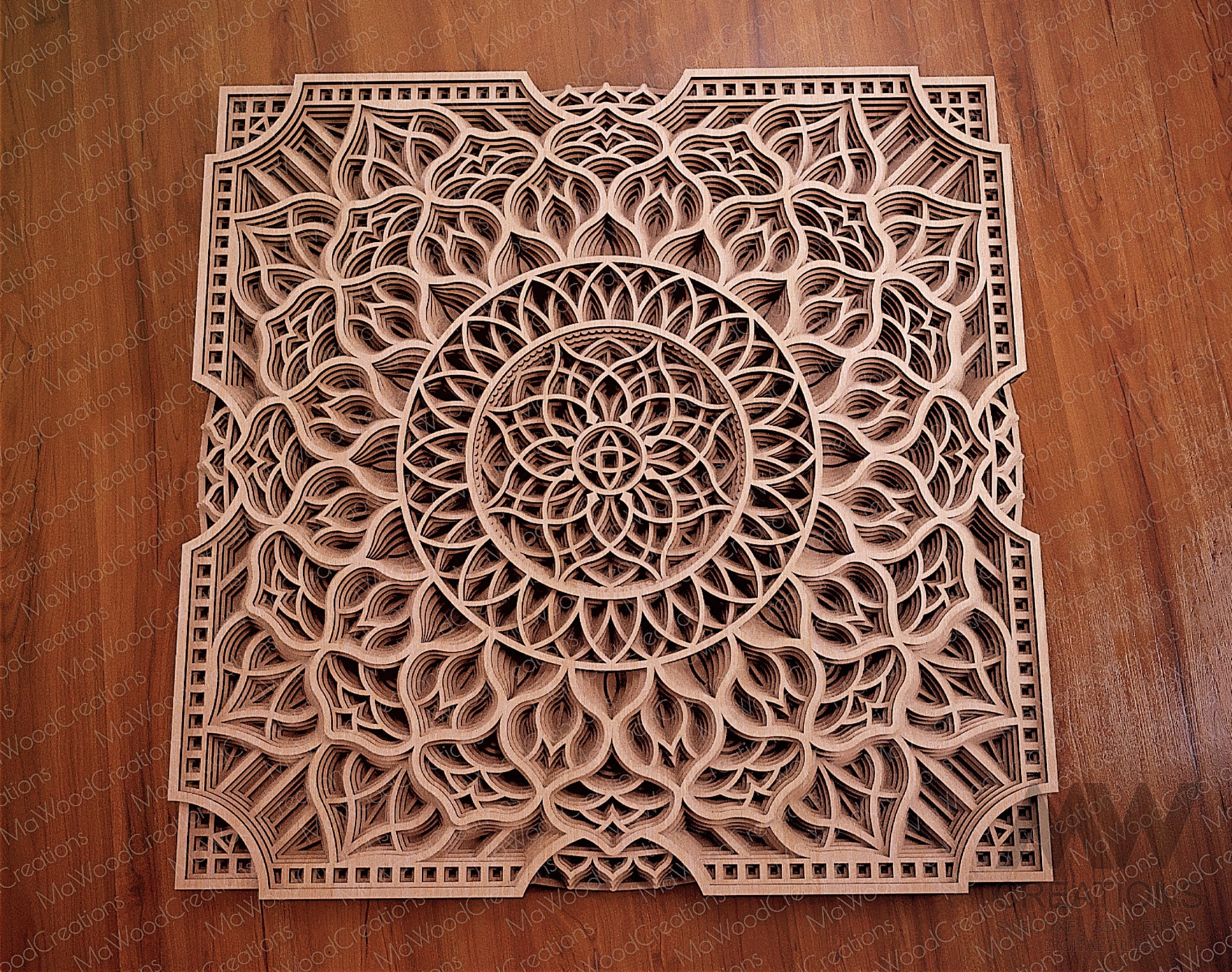 3D Layer Mandala SVG Laser Cut Multi Layer Mandala DXF - Etsy