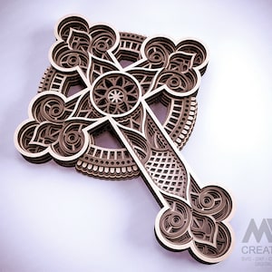 Laser Cut Cross Svg Dxf, Multilayer Cross, Cricut Cross SVG, Layer Svg ...