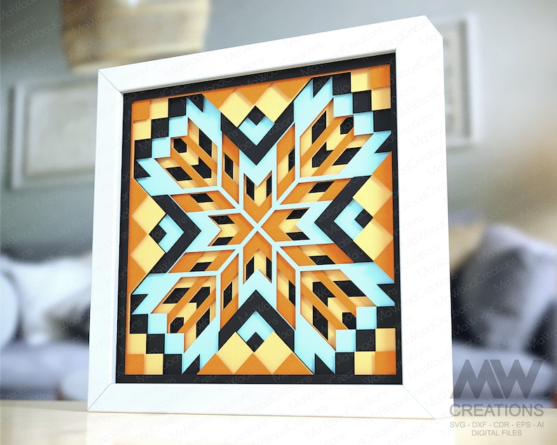 Shadow Box Quilt Svg, 3d Quilt Paper Cut Design, Cricut SVG Barn Quilt ...