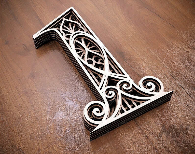 Layered Number 1 Layered Numbers SVG Multilayer Number 1 - Etsy