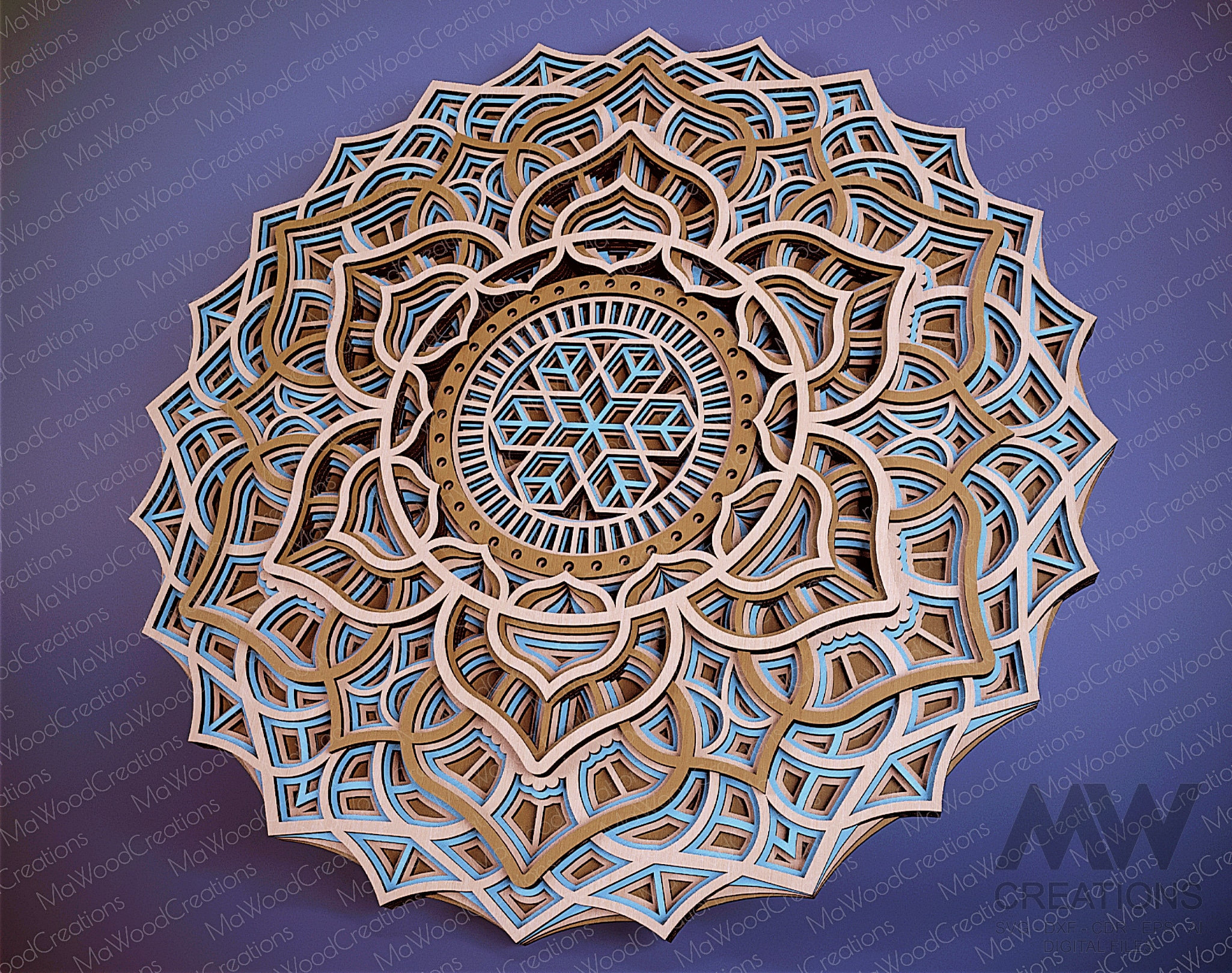 8 Layer Mandala SVG Dxf Laser Cut Flower Mandala SVG - Etsy