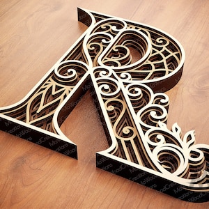 Layered Letter R, Layered Letters SVG, Multi Layer Letters, Letters SVG ...