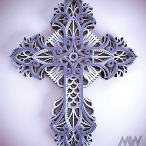 Laser Cut Cross Svg Dxf, Religious Cross SVG, Multilayer Cross, 3D SVG Cross, Layered Mandala ...