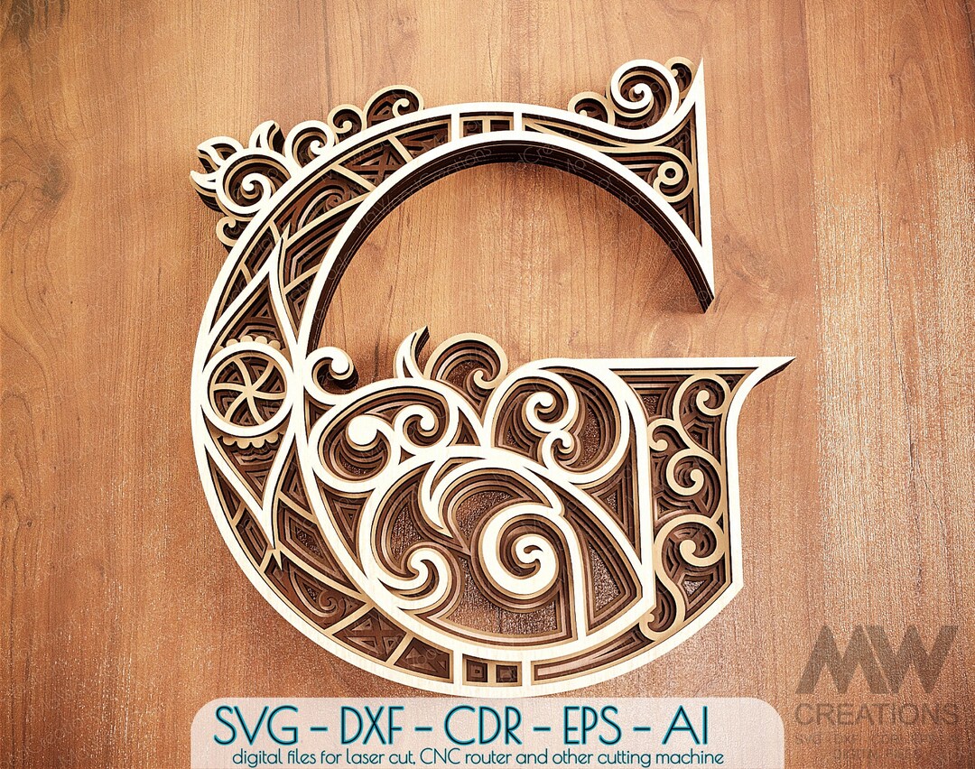 Layered Letter G, Layered Letters SVG, Multi Layer Letters, Letters SVG ...