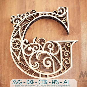 Layered Letter G, Layered Letters SVG, Multi Layer Letters, Letters SVG ...