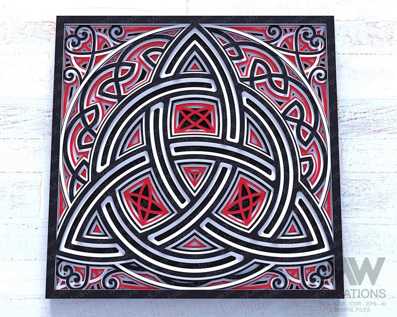 Celtic Trinity Knot Mandala SVG, Multilayer Triquetra Svg, 3d Celtic ...