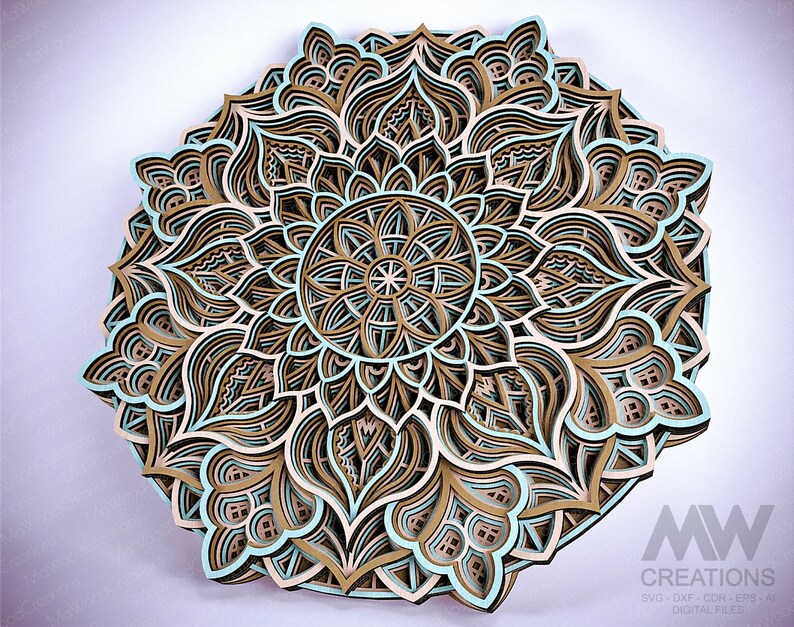 Laser Cut Mandala SVG Dxf Mandala SVG Cutting File - Etsy