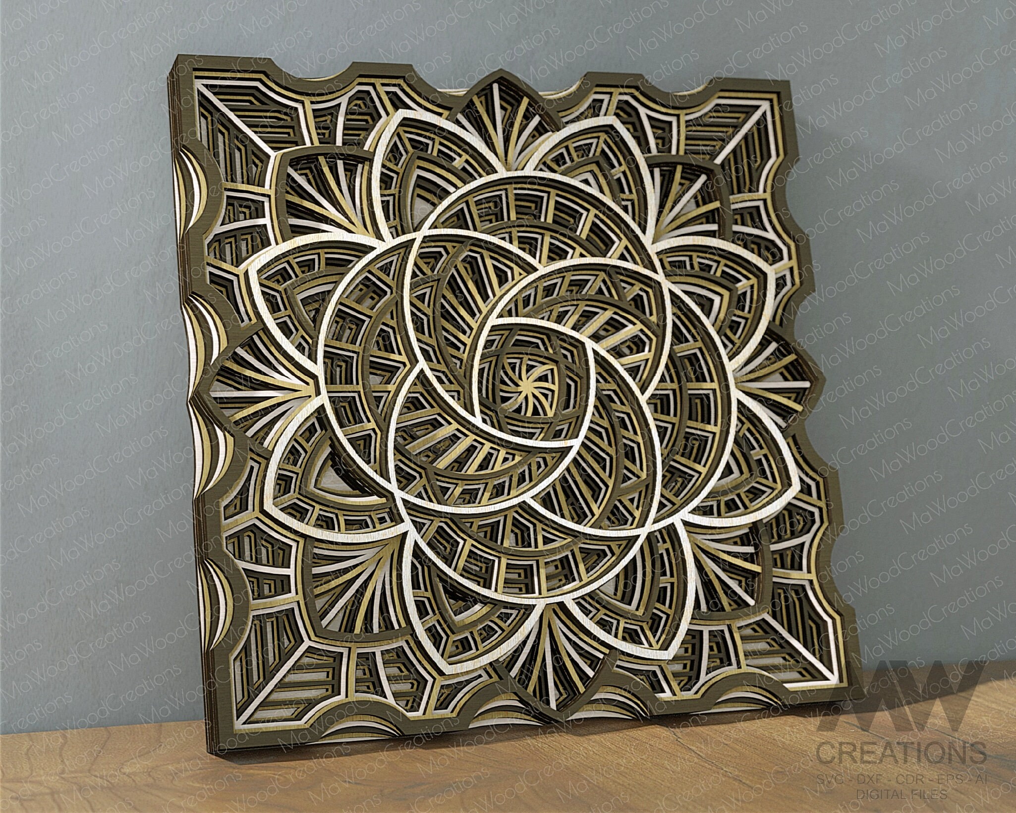 Laser Cut Multilayer Mandala SVG File 3D Layer Mandala SVG - Etsy
